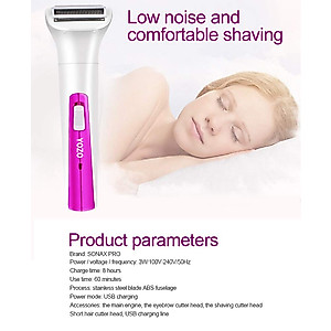 Electric Razor for Women, Nivlan Painless 2 in 1 Wet & Dry Lady Shaver for Women, Portable Waterproof Bikini Trimmer Body Hair Removal for Legs, Underarms, Armpit, Face (Rose Gold)