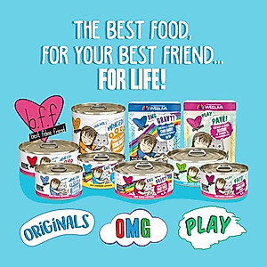 Weruva B.F.F. OMG - Best Feline Friend Oh My Gravy!, Booya! Beef & Chicken in Gravy Cat Food, 2.8oz Pouch (Pack of 12)