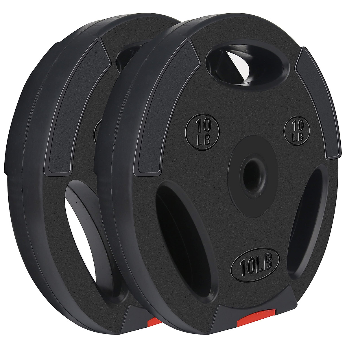 Signature Fitness Vinyl Standard 1-Inch Plate Weight Plate for Strength Training and Weightlifting, 10-Pound, Pair