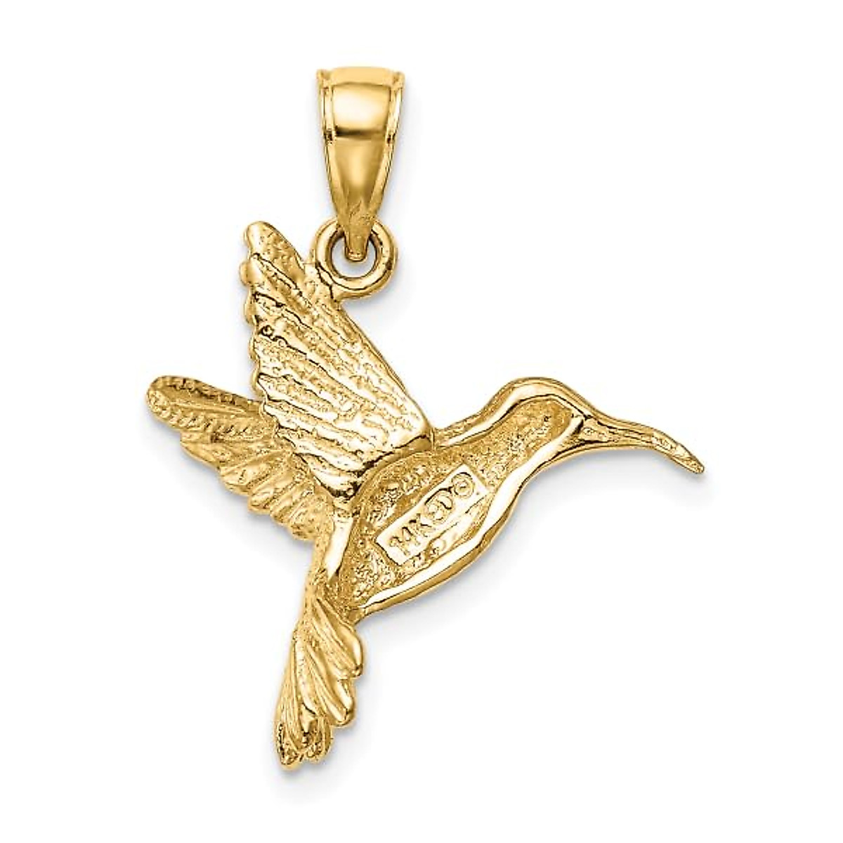 IceCarats 14K Yellow Gold Hummingbird Necklace Bird Pendant Charm Only