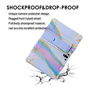 HLWQ Case for MEBERRY M7 Tablet 10 Inch/AOYODKG A22 10/Pavoma 10 G3/Llltrade 10, Anti-Slip Soft Silicone Case with Stand (Purple Rose)