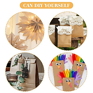 joycraft 100 Count Brown Paper Bags, 1lb Mini Kraft Paper Bags, Square Bottom Stand Up Bags Bulk with 108Pcs Stickers, Grocery Bags for Party Favor, Snacks, Crafts, Small Business 3.5"x2.3"x7"