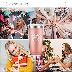 MASGALACC Not A Day Over Fabulous - 20 Oz Stainless Steel Insulated Tumbler Cup with Lid- 21st 30th 40th 50th 60th 70th Birthday Gifts for Women Her Mom Grandma Friend Gift Ideas
