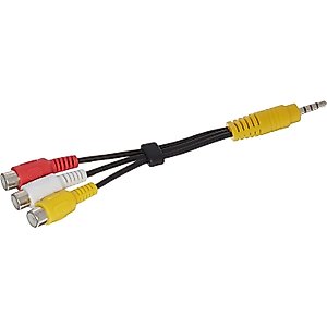LG # EAD61273106 Composite Cable Adapter for Audio Video AV TV VCR Converts RCA Coaxial Connectors (Red/White/Yellow) to 3.5mm Plug
