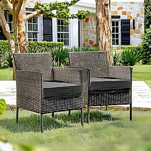 mudilun 16x16x3inch Outdoor Chair Cushions Double Piping with Carrying Handle Patio Furniture Cushions Outdoor with Zipper Waterproof Seat Cushions Set of 2 Durable Garden Sofa Couch Chair Pads