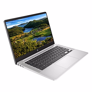 HP 2022 Newest Chromebook Laptop, 14" HD Screen, AMD 3015Ce Processor, 4GB RAM, 32GB eMMC Flash Memory, Webcam, WiFi, Bluetooth, Fast Charge, Chrome OS, Mineral Silver