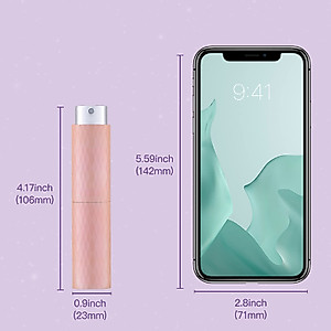 Tekson 8ML Perfume Atomizer Travel (3 PCS), Refillable Cologne Containers, Dispenser Spray Empty Bottle for Mini Sprayer Size