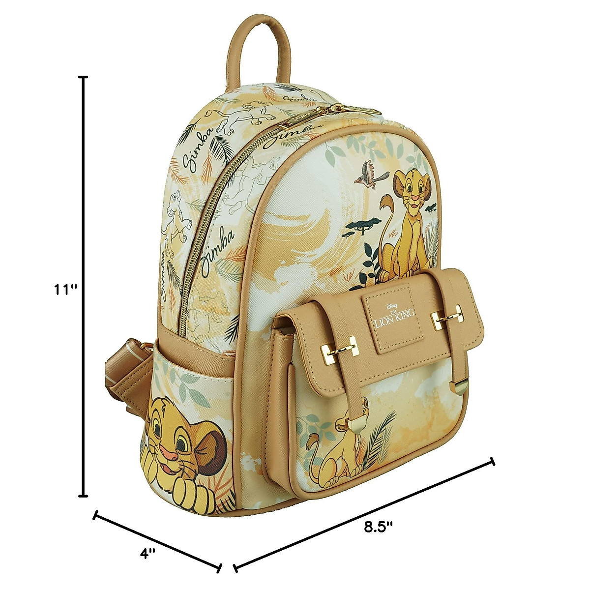 Disney The Lion King Simba and Nala Wondapop 11 Inch Vegan Leather Mini Backpack