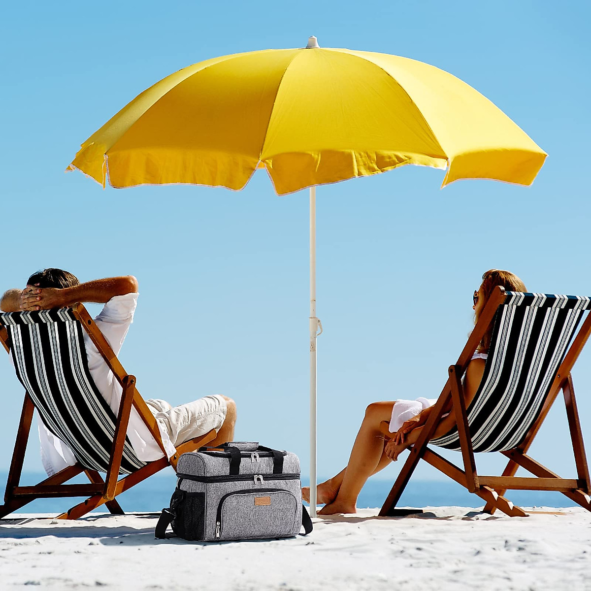 Lifewit Large Cooler Bag 27/32/48 Cans Insulated Lunch Bag Lightweight Portable Cool Bag Double Layer for Picnic, Beach, Work, Trip, Gray