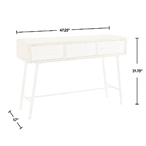 FirsTime & Co. Natural and White Berkeley Desk, Writing Desk, Compact Computer or Laptop Desk for Home Office, Wood and Metal, Modern, 47.25 x 17 x 31.75 inches
