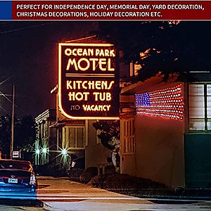 American Flag Lights 420 Super Bright LEDs, MZD8391 Waterproof LED US Flags Light for 4th of July Decorations, Memorial Day, Independence Day, Garden, Yard, Holiday, Party, Christmas Decorations