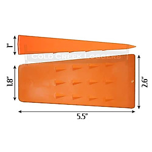 Cold Creek Loggers - Made in The USA! - 5.5" Orange Spiked Tree Wedges for Tree Cutting Falling, Bucking, Felling Wedges Chainsaw Loggers Supplies- Set of 15 Plus Free Carrying Bag