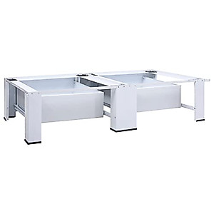 CHARMMA Washing Maching Stand,Double Washing Machine Pedestal Base Stand With Storage Drawers Stand Base For Dryers, Refrigerators, Home Appliances Mini Fridge Raiser 54.5"x 27.2"x 12.8"(WxDxH)