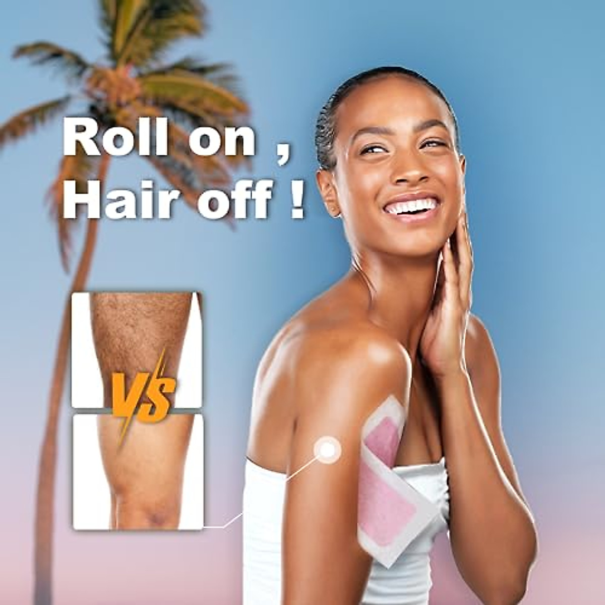 Roll On Wax kit,Waxfans Roll On Wax Warmer for Hair Removal,Waxing Kit for Sensitive Skin,at Home Waxing Kit for Women men,Soft Wax Heater for Larger Areas of the Body(pink)