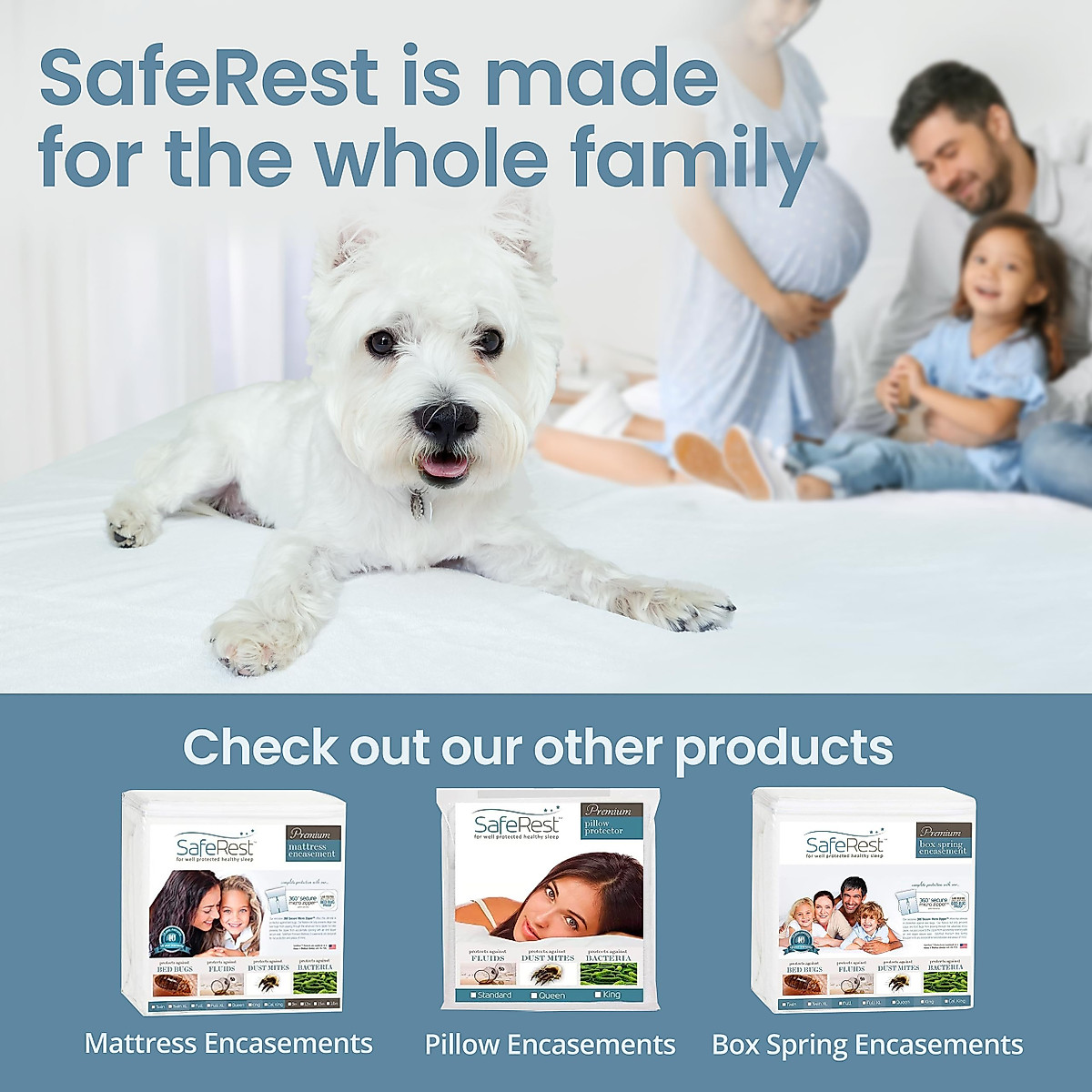 SafeRest 100% Waterproof Crib Size Mattress Protector - Fitted with Stretchable Pockets - Machine Washable Cotton Mattress Cover for Bed - Newbourn Baby Essentials for Toddler or Baby Nursery