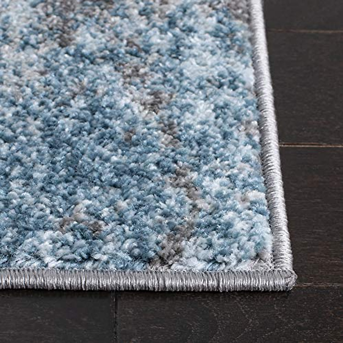 SAFAVIEH Tulum Collection 10' Square Grey/Blue TUL207F Modern Abstract Non-Shedding Living Room Bedroom Dining Home Office Area Rug