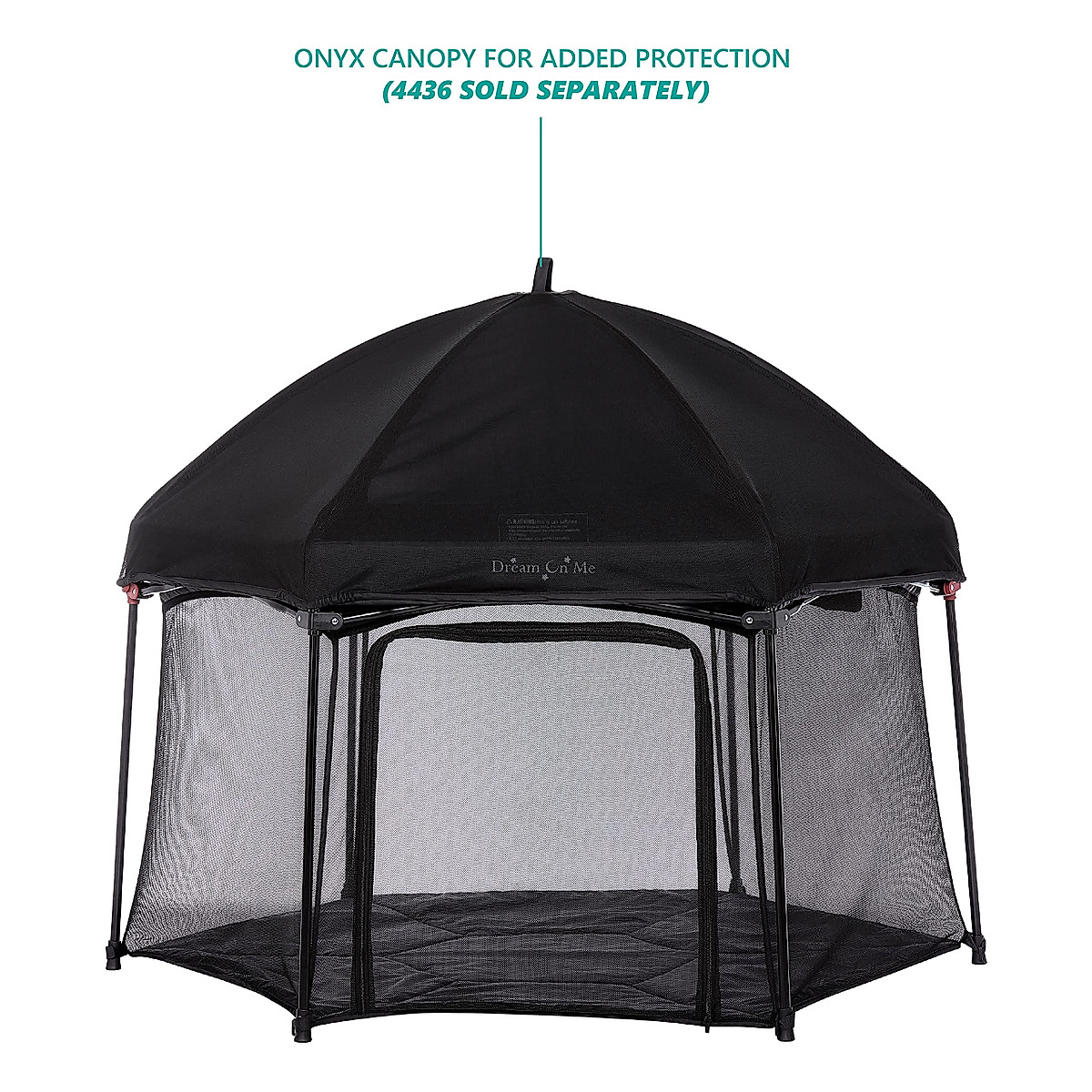Dream On Me Onyx Playpen in Black, Baby Playpen, Portable and Lightweight, Playpen for Babies and Toddler - Comes with A Comfortable Padded Floor