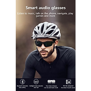 Smart Glasses: Blue Light Filtering & Polarized Sunglass Lenses - Low Latency Audio - Built-in Mic & Speakers - Touch & Voice Assistant Compatible