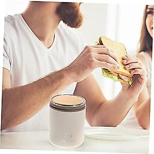 LIFKOME Sulated Soup Cup Handle Soup Mugs Lids Stainless Mug for Soup Microwave Soup Mug Lid Cereal to Go Bowl