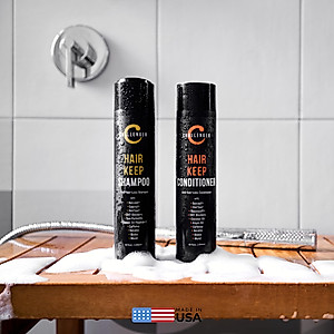 Challenger Men's Hair Keep Shampoo & Conditioner, 2X 10 Oz Bottles | Hair Growth Combo | DHT Blockers| w/Baicapil, Capixil, Rejuvasoft, HairSpa | Caffeine, Biotin, Argan Oil, Coconut Oil & more!