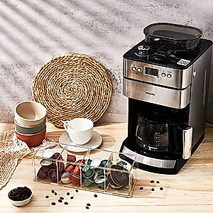 2 Pcs Acrylic Coffee Pod Holder with Lid Coffee Station Organizer Capsule Storage Coffee Bar Accessories for Tea Bag Sugar