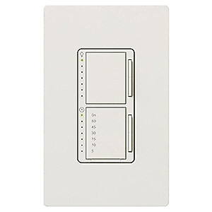 Lutron Maestro 300-Watt Single-Pole Digital Dimmer and Timer Switch with Wallplate, for Incandescent and Halogen Bulbs, MA-L3T251HW-WH, White