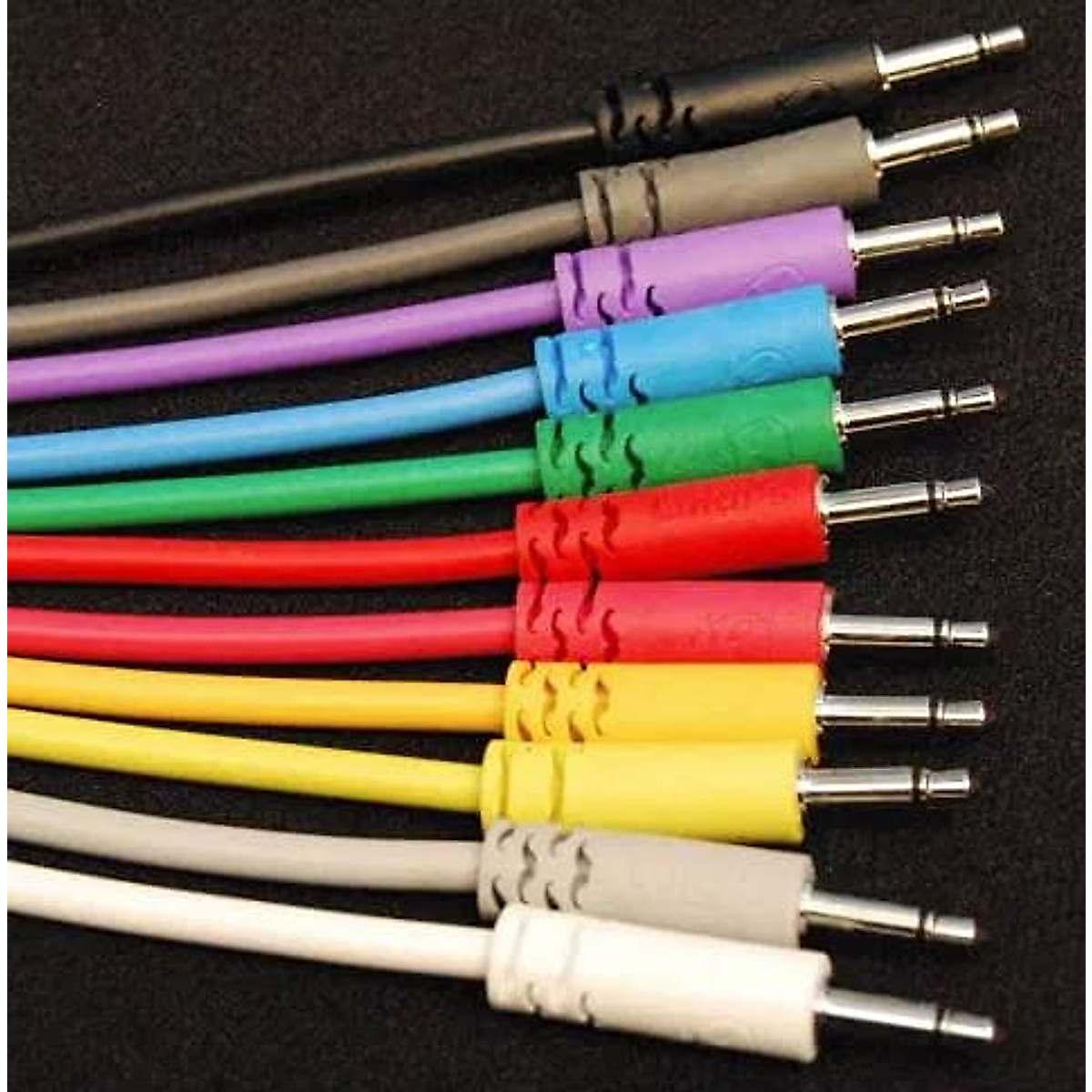 Luigis Modular Supply Spaghetti Eurorack Patch Cables - Package of 5 Black Cables, 6 (15 cm)
