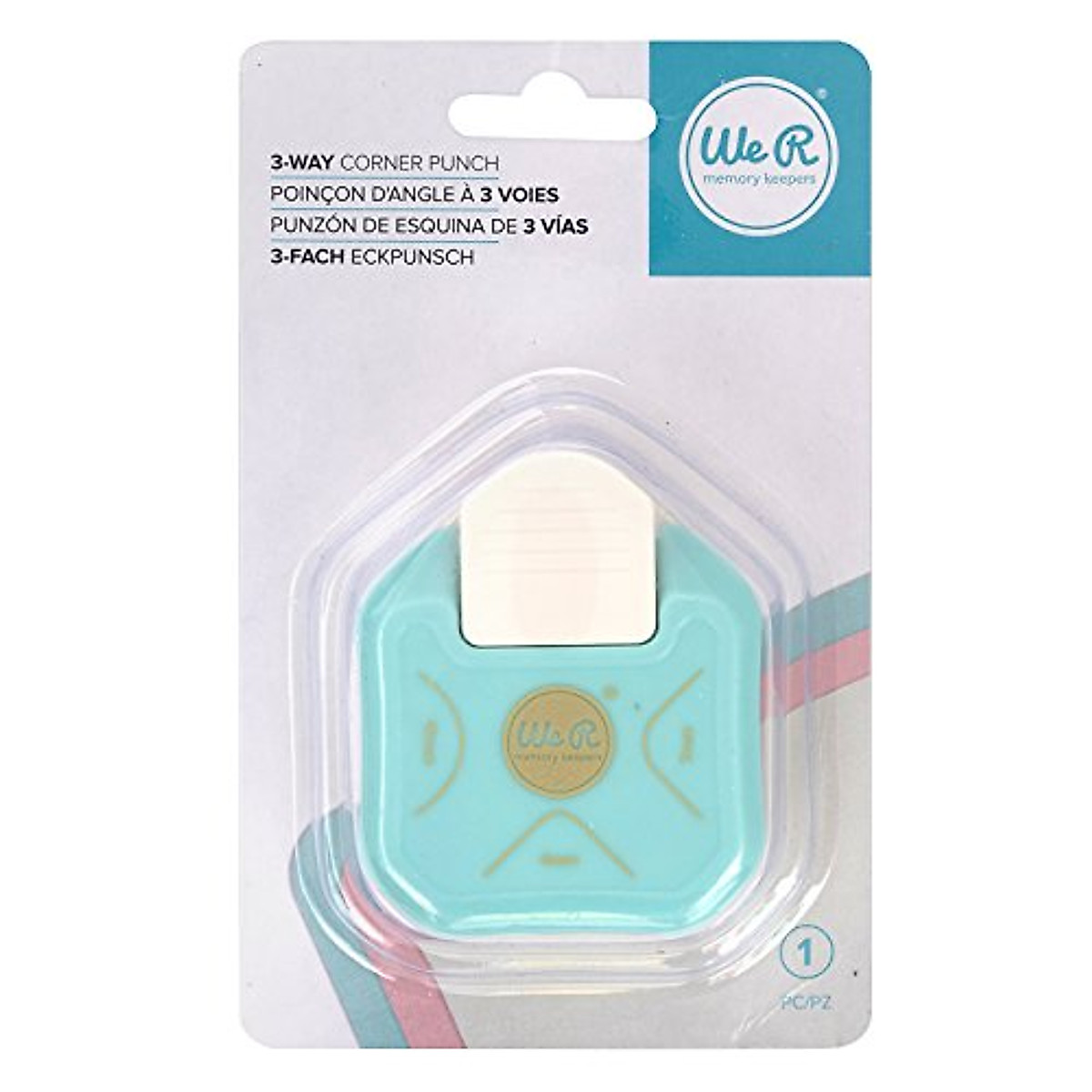 We R Memory Keepers 0633356602583 Punch Board & Punch-3 Way Corner Rounder, Blue,White