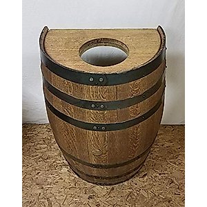 Half Whiskey Barrel Trash Can with Liner