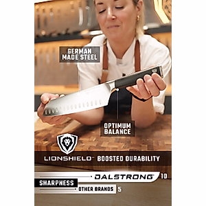 Dalstrong Santoku Knife - 7 inch - Vanquish Series - Forged High Carbon German Steel - POM Handle - Razor Sharp Kitchen Knife Gift- Asian Vegetable Knife - NSF Certified