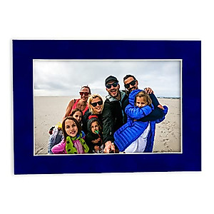 8x10 Frame Mat for 5x7 Photo - Royal Blue Suede Picture Matboard for Frames Measuring 8 x 10 Inches - Bevel Cut Matte to Display Art Measuring 5 x 7 Inches - Acid Free ONE MAT