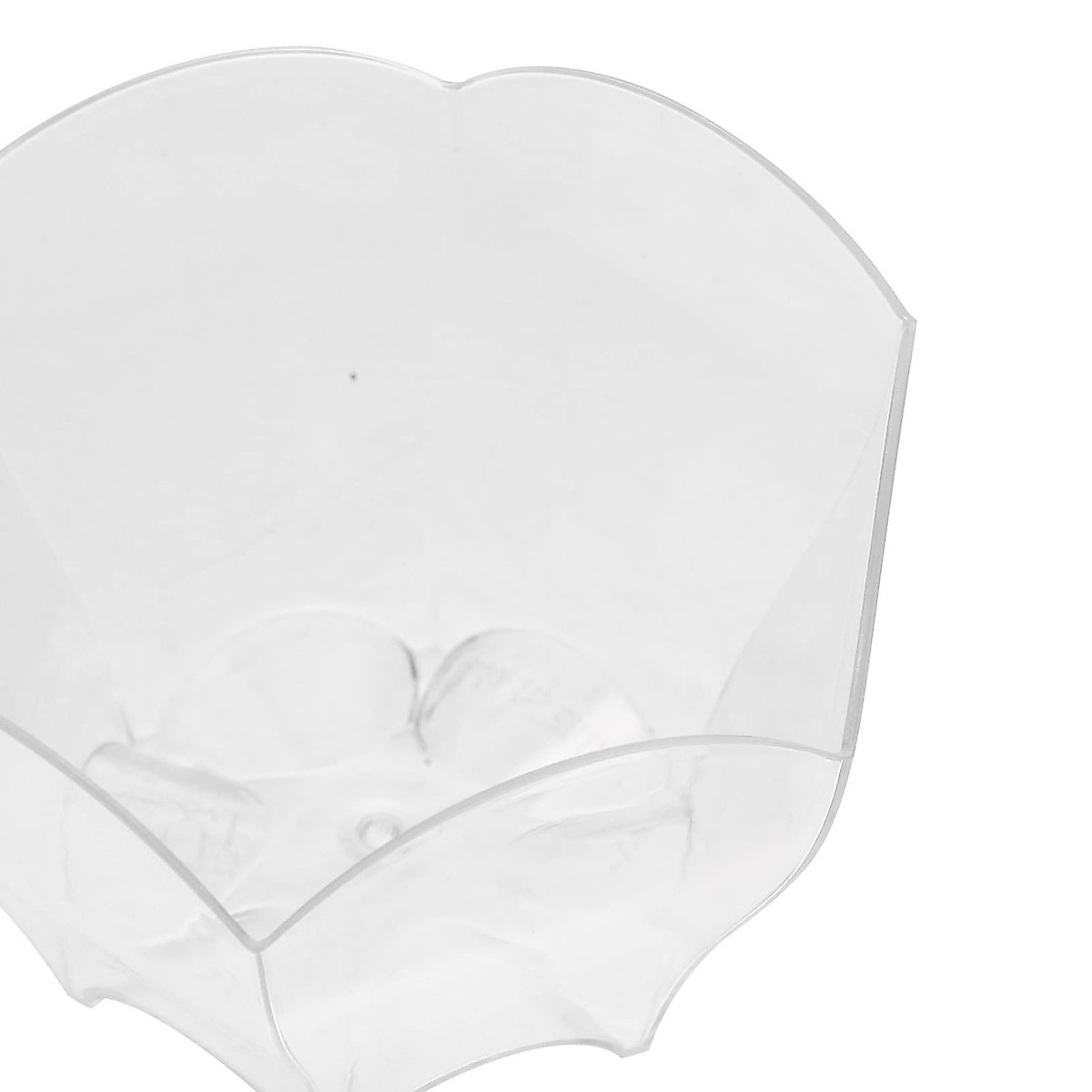 BESTonZON 90mlclear Dessert Cups 24pcs Flower Shaped Small Dessert Tumbler Cups Plastic Ice Cream Mousse Bowls Parfait Appetizer Cup Dish for Tasting Party