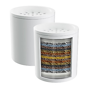 Hibbent 2 Pack Shower Filter Replacement Cartridges for Hard Water, High Output 20 Stage Shower Filter with Vitamin C to Remove Chlorine & Fluoride, Glowing Skin, Strong Nails & Shimmering Hair