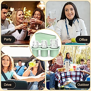 Ice Cube Tray For Stanley Cup 20-40oz,Silicone Hollow Cylinder Ice Mold With Lid And Bin for Tumbler,Ice Maker Freezer Accessories For Chilling Cocktails,Whiskey,Drinks,BPA Free (1Pack, Green)