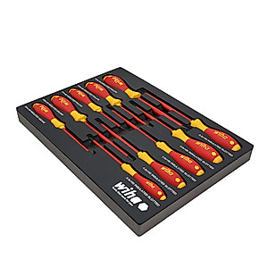 Wiha 32080 10 Piece Insulated SoftFinish Cushion Grip Screwdriver Tray Set