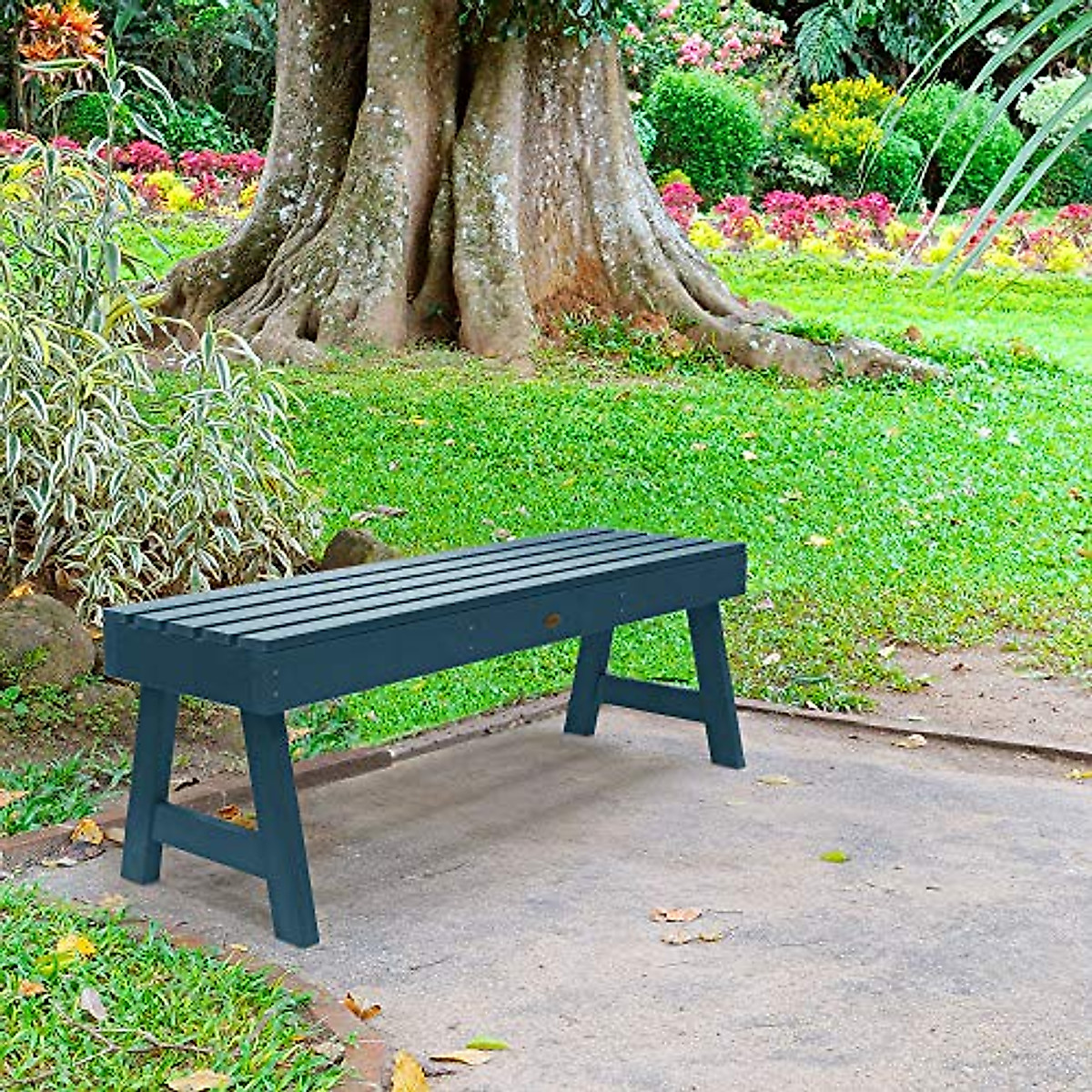 Highwood AD-BENN4-NBE Weatherly Backless Bench, 4-Feet, Nantucket Blue
