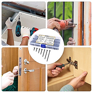 MIAHART 180 Pcs #7 Drywall Screw Assortment Coarse Thread harp Point Self Tapping Screws 7 Sizes Wood Screws for Drywall Sheetrock Wood Furniture and Cabinet (Black)