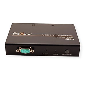ATEN CE700A Console Extender USB VGA KVM Extender CAT5 up to 500ft - Built in ESD - Includes 2x Power Adapters for Local and Remote Unit, KVM Cables and Rack Mount kit