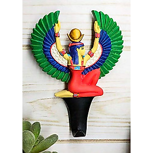 Ebros Egyptian Winged Goddess Isis with Open Arms Wall Hanger Hook Decor Accent Hangers for Coats Hats Leashes Backpacks Keys Decorative Organizer On Mudroom Main Entrance