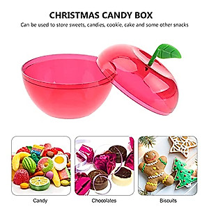 Healvian 24Pcs Apple Shape Candy Box Christmas Apple Container Plastic Chocolate Box Gift Fillable Balls Red Apple Container