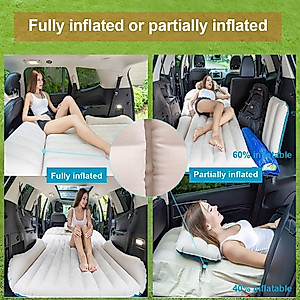 WEY&FLY SUV Air Mattress Thickened and Double-Sided Flocking Travel Camping Bed Dedicated Mobile Cushion Extended Outdoor for Back Seat 4 Bags