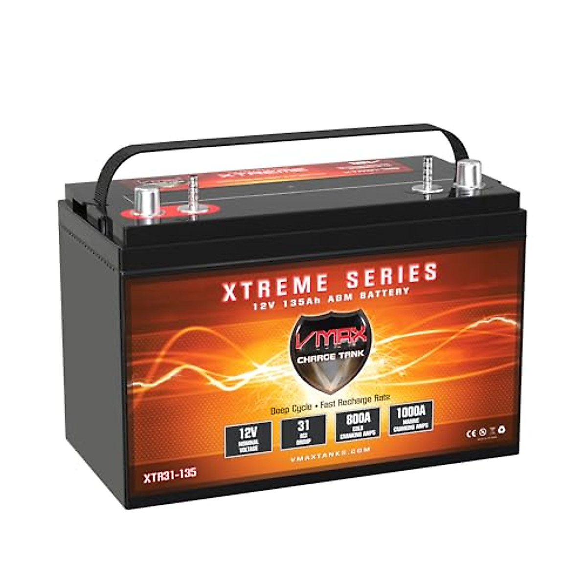 VMAX XTR31-135 12V 135AH Vmaxtanks AGM Sealed Deep Cycle 12V 135AH 800CCA Deep Cycle Group 31 Battery