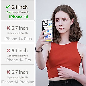 CEOKOK Compatible for iPhone 14 Case with Card Holder Slot Clear Design Astronaut Cute Aesthetic Transparent Anime Pattern Men Women Girls Kids Soft Silicone TPU Cool Protective Phone Case Cover