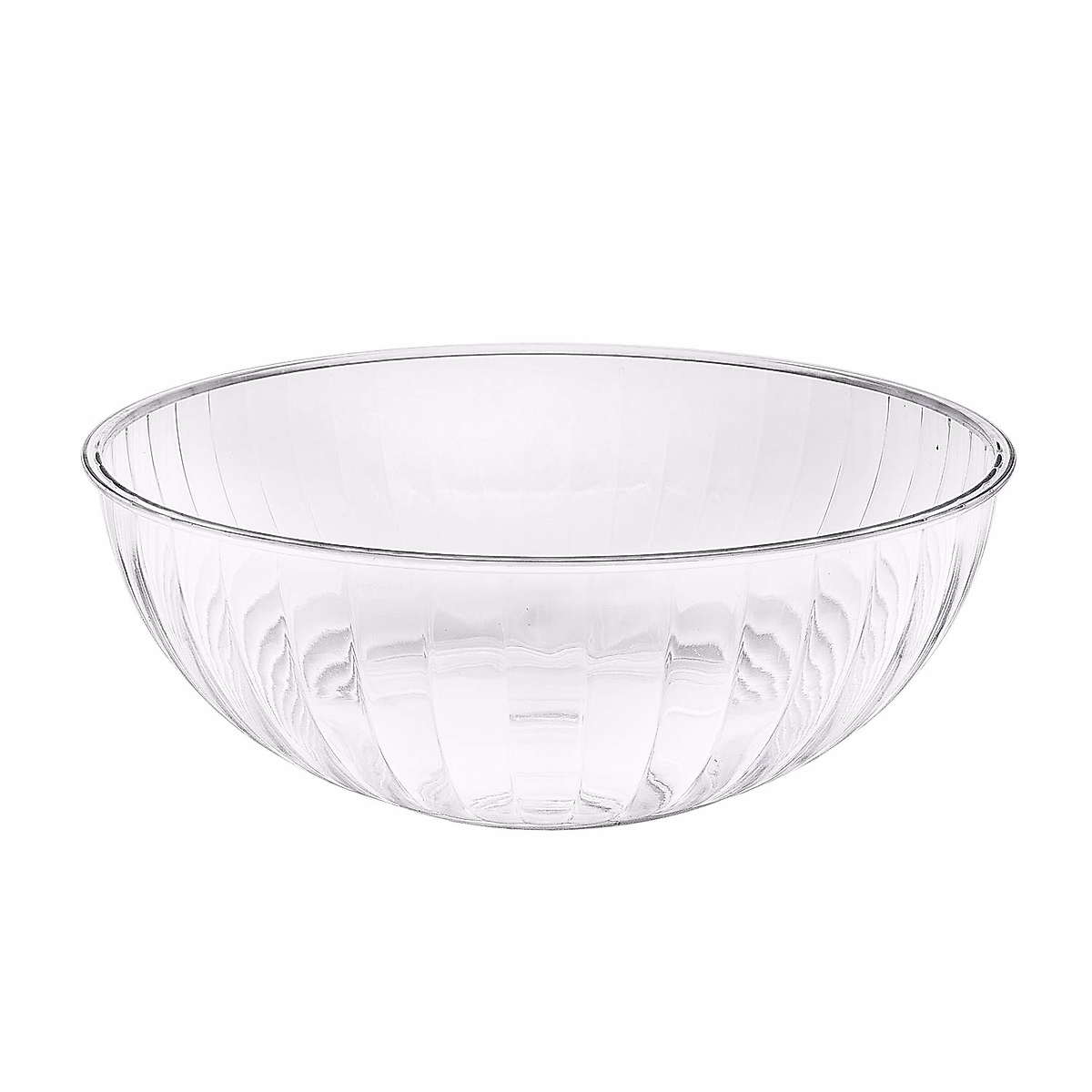 Party Essentials Hard Plastic 192 OZ./6 QT/1.5 Gallon Large Serving Bowls For Punch/Salad/Snack/Treat/Fruit, 3-Count, Clear