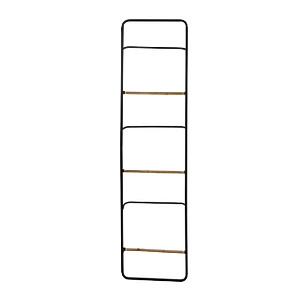 Deco 79 Metal Wall Mounted 6 Rack Magazine Rack Holder, 18" x 4" x 70", Black