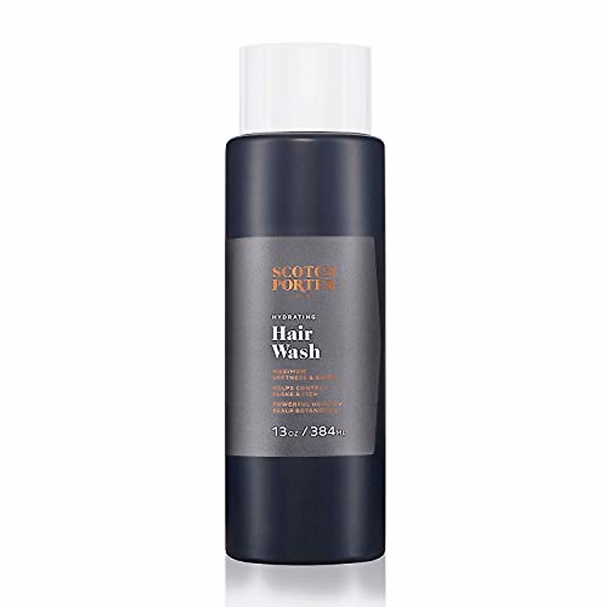 Scotch Porter Hydrating Hair Wash for Men | Gentle Shampoo Promotes Softness, Shine & Scalp Health | Formulated with Non-Toxic Ingredients, Free of Parabens, Sulfates & Silicones | Vegan | 13oz Bottle