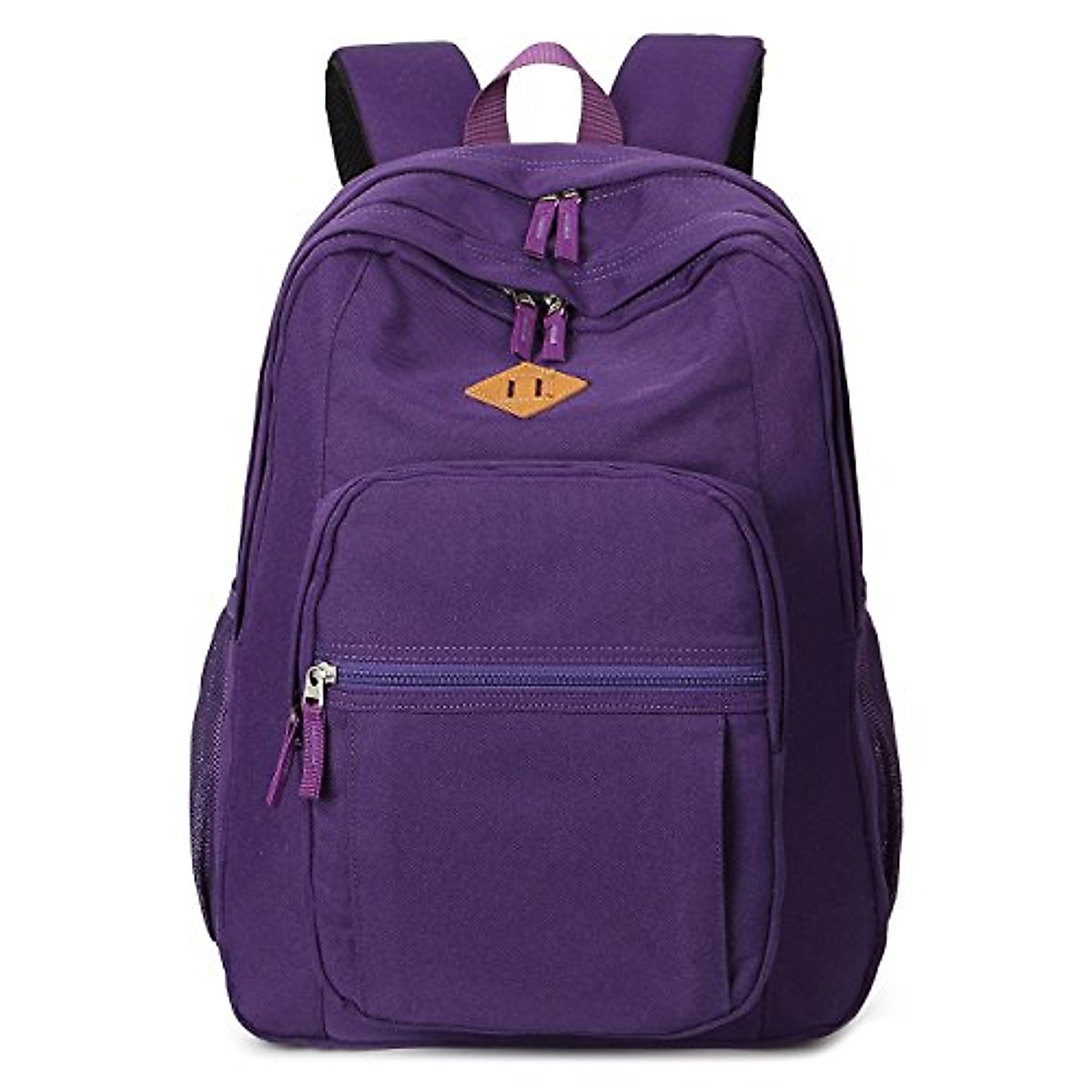 abshoo Girls Solid Color Backpack For College Women Water Resistant School Bag (Purple)