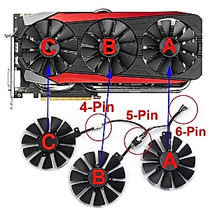 inRobert PLD09210S12HH Video Card Cooling Fan for ASUS STRIX R9 390X 390 RX480 RX580 GTX 980Ti 1060 1070 1080 Graphic Card (Fan-3pcs)