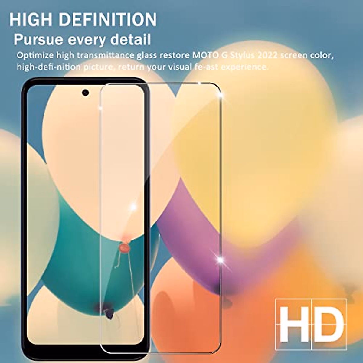 Moto G Stylus 2022 4G/5G Tempered Glass Screen Protector By YEYEBF, [ 2 Pack] [Anti-scratch] [3D Glass] [Case-Friendly] Screen Protector