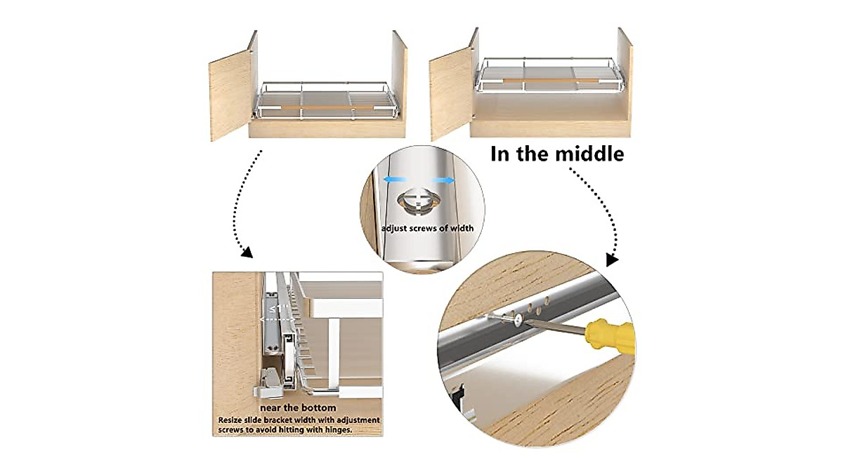 MIYUPTC Pull Out Wire Basket Drawer - Heavy Duty Organizer